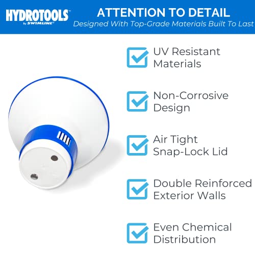 HYDROTOOLS BY SWIMLINE 8715 Mini Chemical Dispenser For Spas and Personal Pools| Compatible With Bromine & Chlorine Supports 1ββ Tablets | Adjustable Control Ring For Customizable Flow Rate