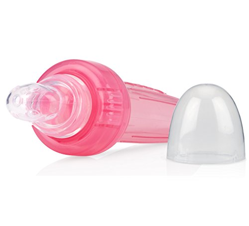 Nuby EZ Squee-Z Silicone Self Feeding Baby Food Dispenser, 1 Count (Pack of 1) - Aqua/Pink/Green, Colors May Vary