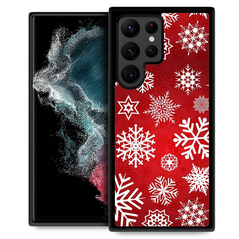 DJSOK Compatible with Samsung Galaxy S23 Ultra Case,Christmas Snowflakes Y6 for Girl Men Drop Protection Pattern with Soft TPU Bumper Case for Samsung Galaxy S23 Ultra