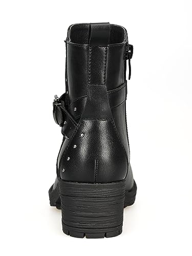 Beleeshella Big Girls Ankle Low Chunky Heel Side Zipper Dress booties(big_kid, women, numeric_1, numeric, us_footwear_size_system, medium)