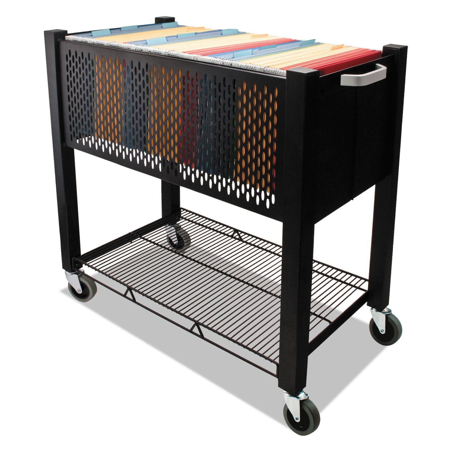 Vertiflex Products InstaCart Open-Top File Cart, 15" x 27" x 27 3/4", Black (VF53000)