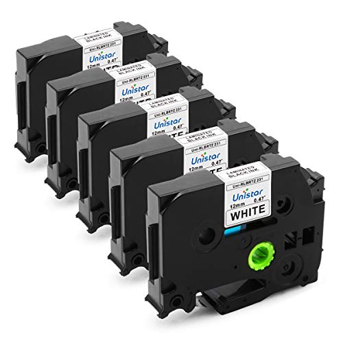 Unistar Compatible Label Tape Replacement for Brother PTouch TZe 231 12mm & TZE-261 36mm Label Maker Tape, Black on White ( 5 + 4 Pack)