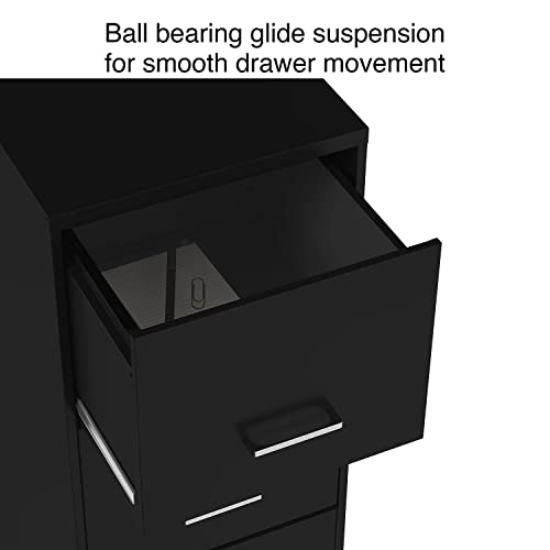 STAPLES 2806660 4-Drawer Vertical File Cabinet Locking Letter Black 18-Inch D (52152)
