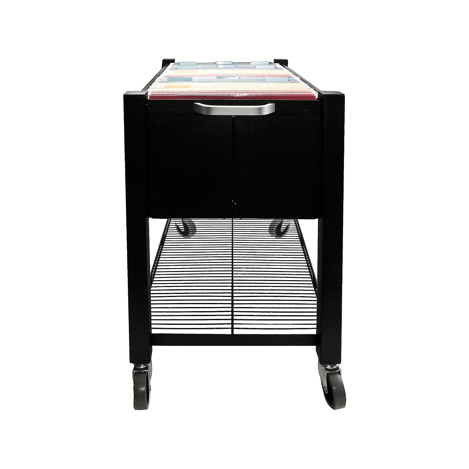 Vertiflex Products InstaCart Open-Top File Cart, 15" x 27" x 27 3/4", Black (VF53000)