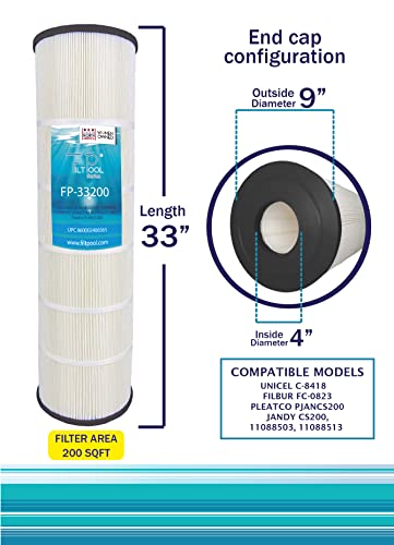 FILTPOOL FP-33200, Jandy CS200, 11088503, 11088513, Pleatco PJANCS200, Unicel C-8418, Filbur FC0823, 833-205, 1Pack