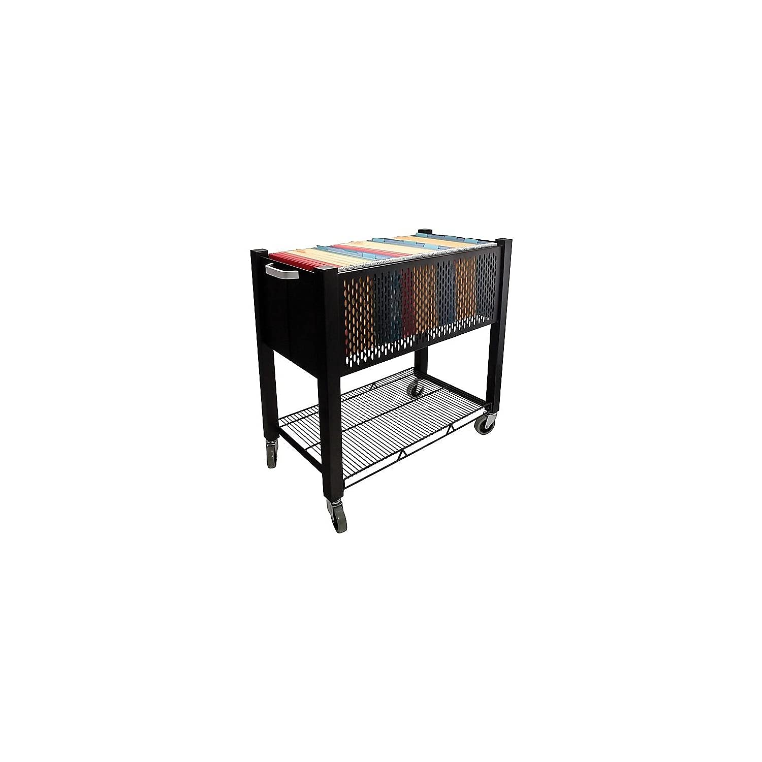 Vertiflex Products InstaCart Open-Top File Cart, 15" x 27" x 27 3/4", Black (VF53000)
