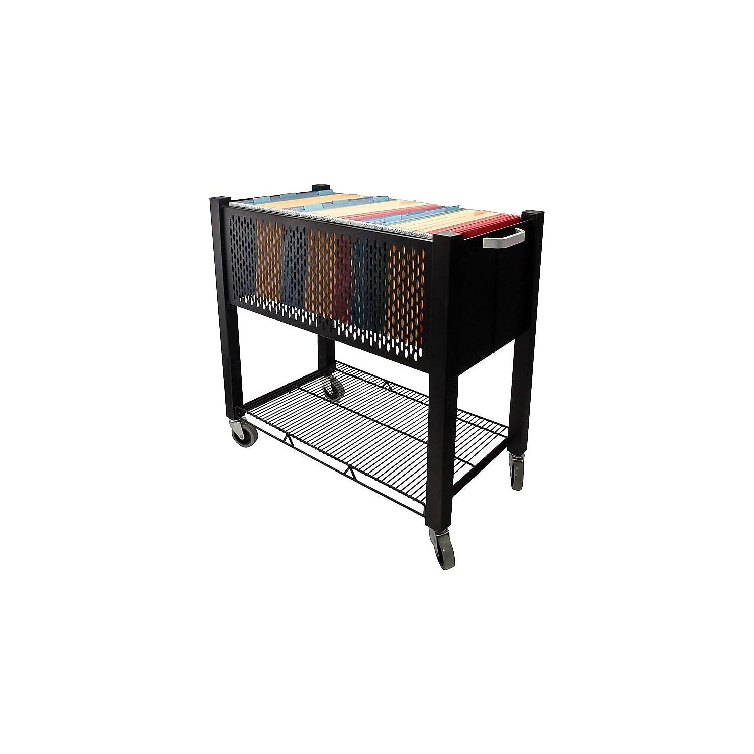 Vertiflex Products InstaCart Open-Top File Cart, 15" x 27" x 27 3/4", Black (VF53000)