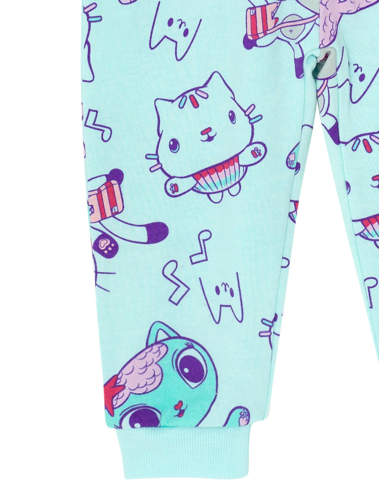 DREAMWORKS GABBY'S DOLLHOUSE Pandy Paws Cakey Cat MerCat Little Girls Fleece Zip Up Coverall Blue 7-8