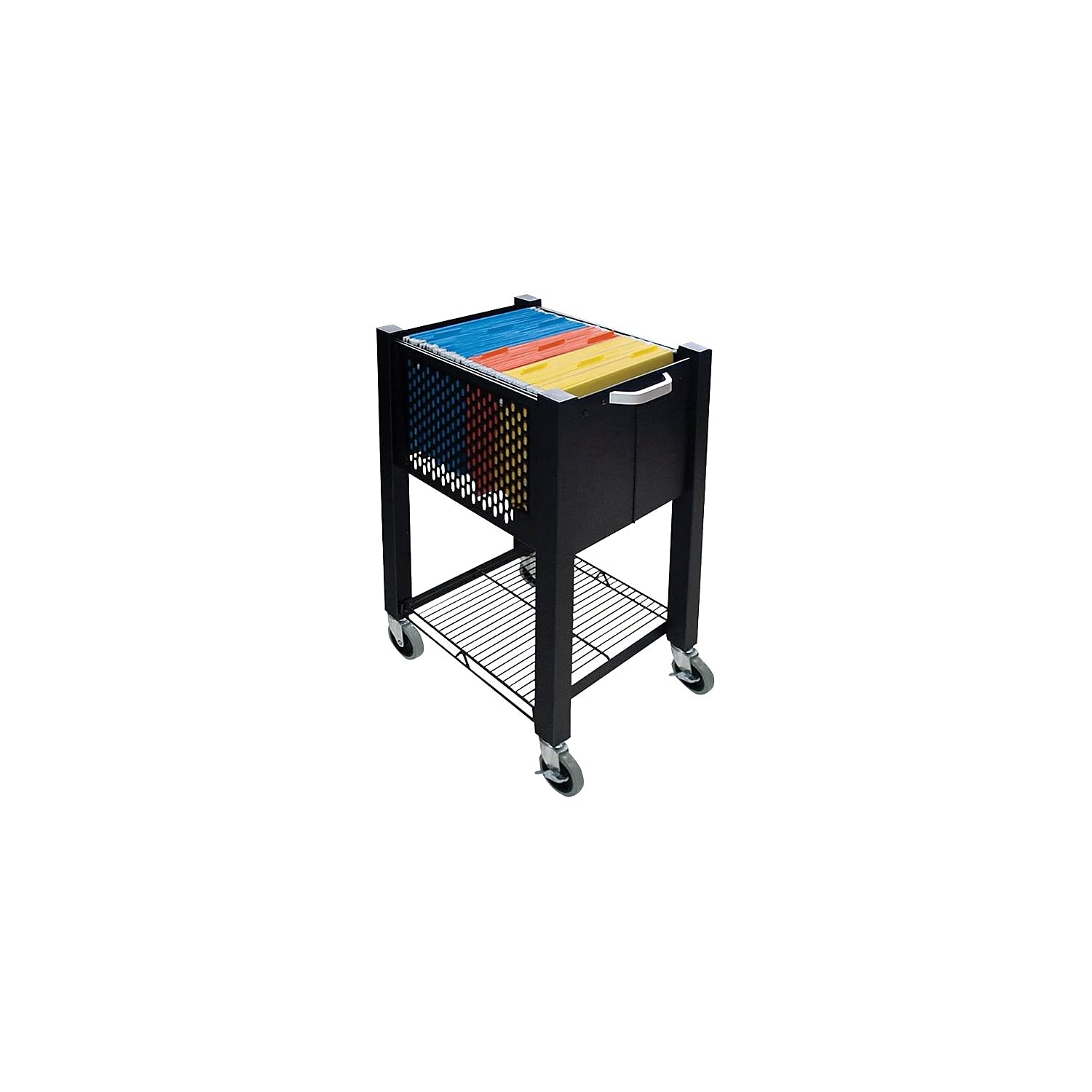 Vertiflex Products InstaCart Open-Top File Cart, 15" x 27" x 27 3/4", Black (VF53000)
