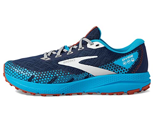Brooks Men’s Divide 3 Trail Running Shoe - Peacoat/Atomic Blue/Rooibos - 11 Medium