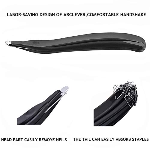 LONGKEY Professional Magnetic Staple Remover Puller Rubberized Staples Remover Staple Removal Tool for School Office and Home 3 PCS Black