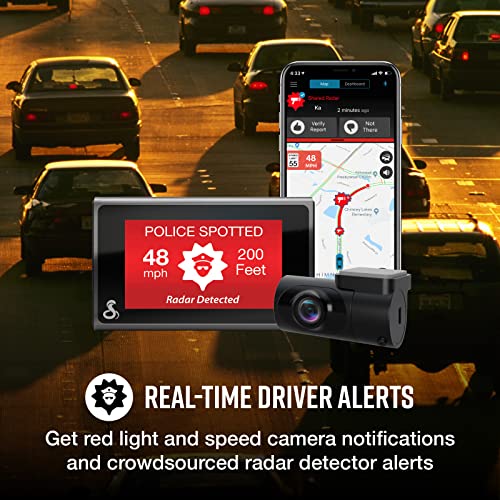 Cobra Smart Dash Cam + Rear Cam (SC 400D) β UHD 4K Resolution, Alexa Built-In, 3-Camera Capable, Live Police Alerts, Emergency Mayday, Drive Smarter App, 3" Touchscreen, Wi-Fi & GPS, 32GB SD Card Incl
