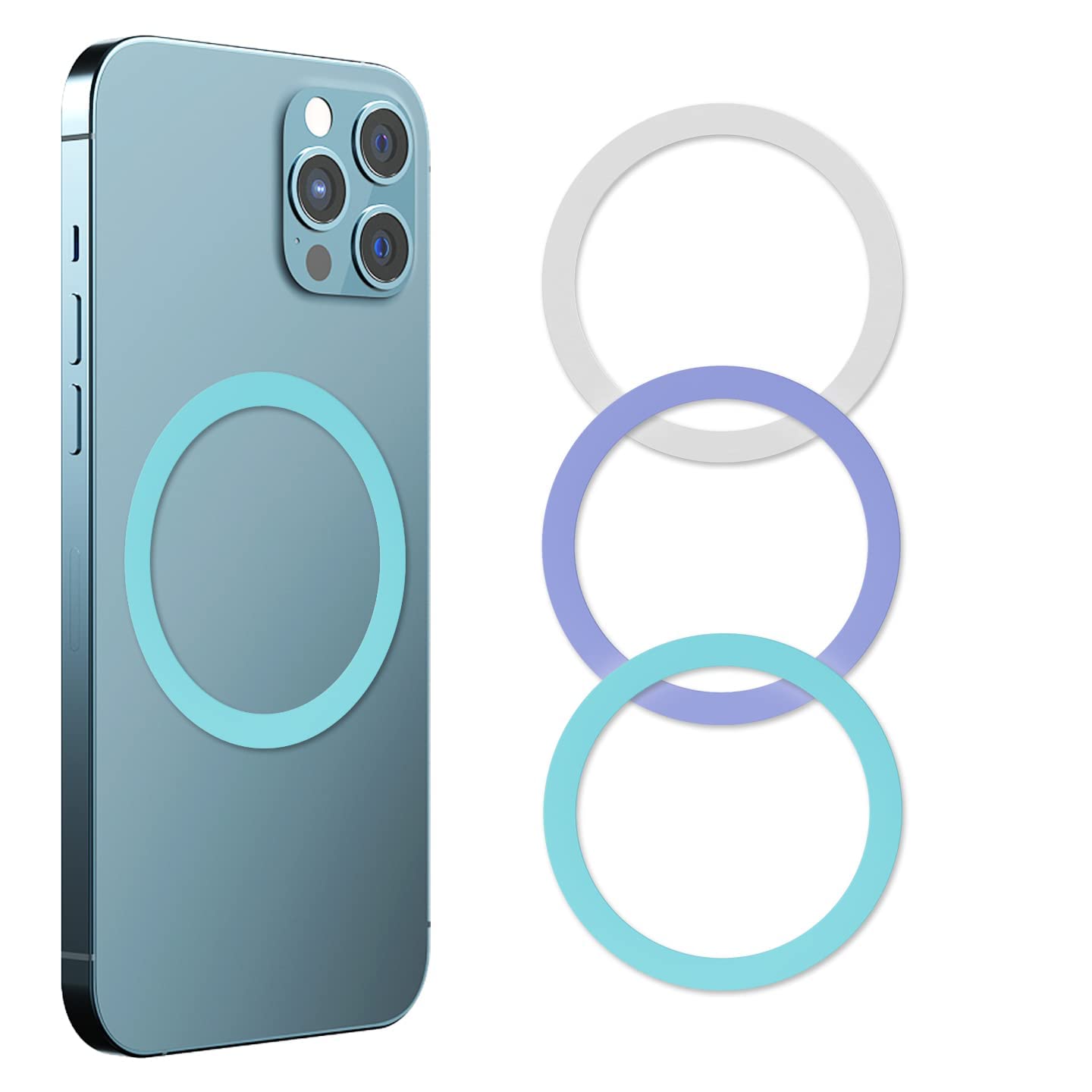 CheukKee 3Pcs Mag Safe Metal Ring Sticker,Mag-Safe Case Converter Adapter Ring for Magsafe Magnetic Wireless Charging Phone Car Mount Compatible with Cell Phone Android Samsung Galaxy Pixel iPhone