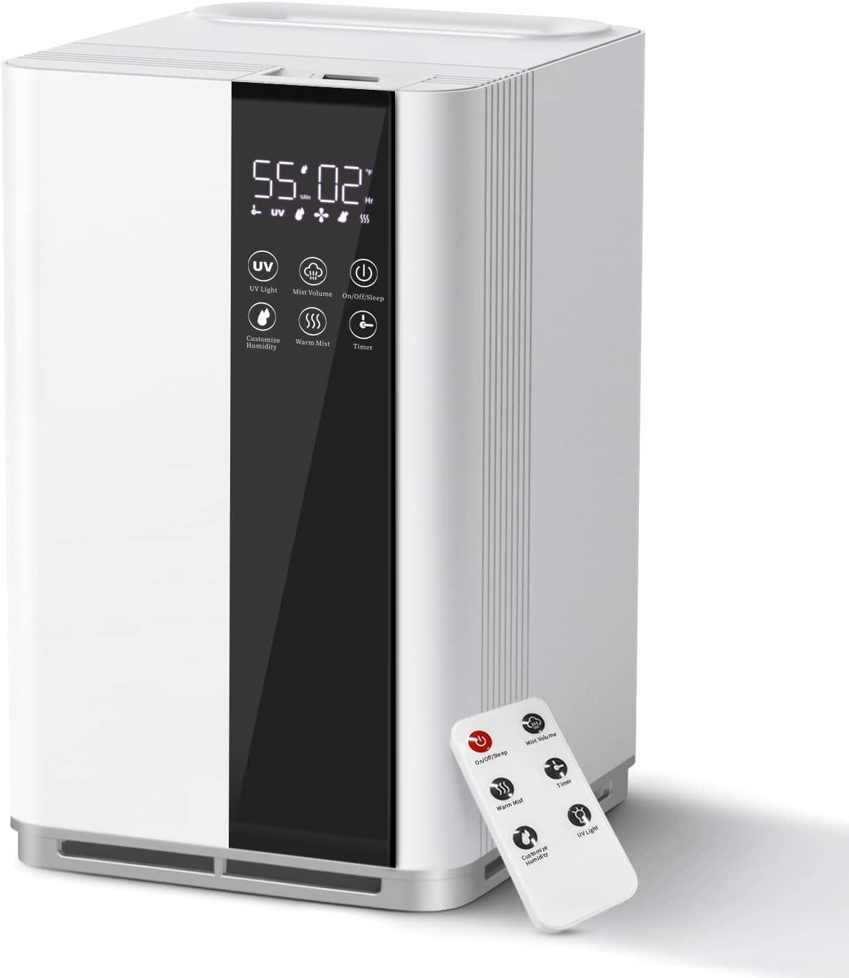 Humidifiers for Bedroom Large Room, Cool and Warm Mist( up to 212℉) Humidifier with 3-fold Purification, 5L Top Fill Quiet 3 Speed Humidifiers with Auto Shut-Off