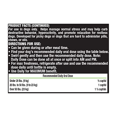 Liquid-Vet by Reliant Health Brands K9 Calm & Content Advanced Formula, 32oz, Bacon