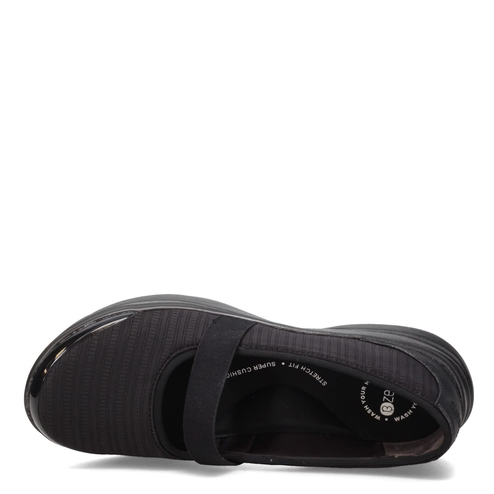 BZees Womens Jupiter Ballet Flat, Black, 9 US