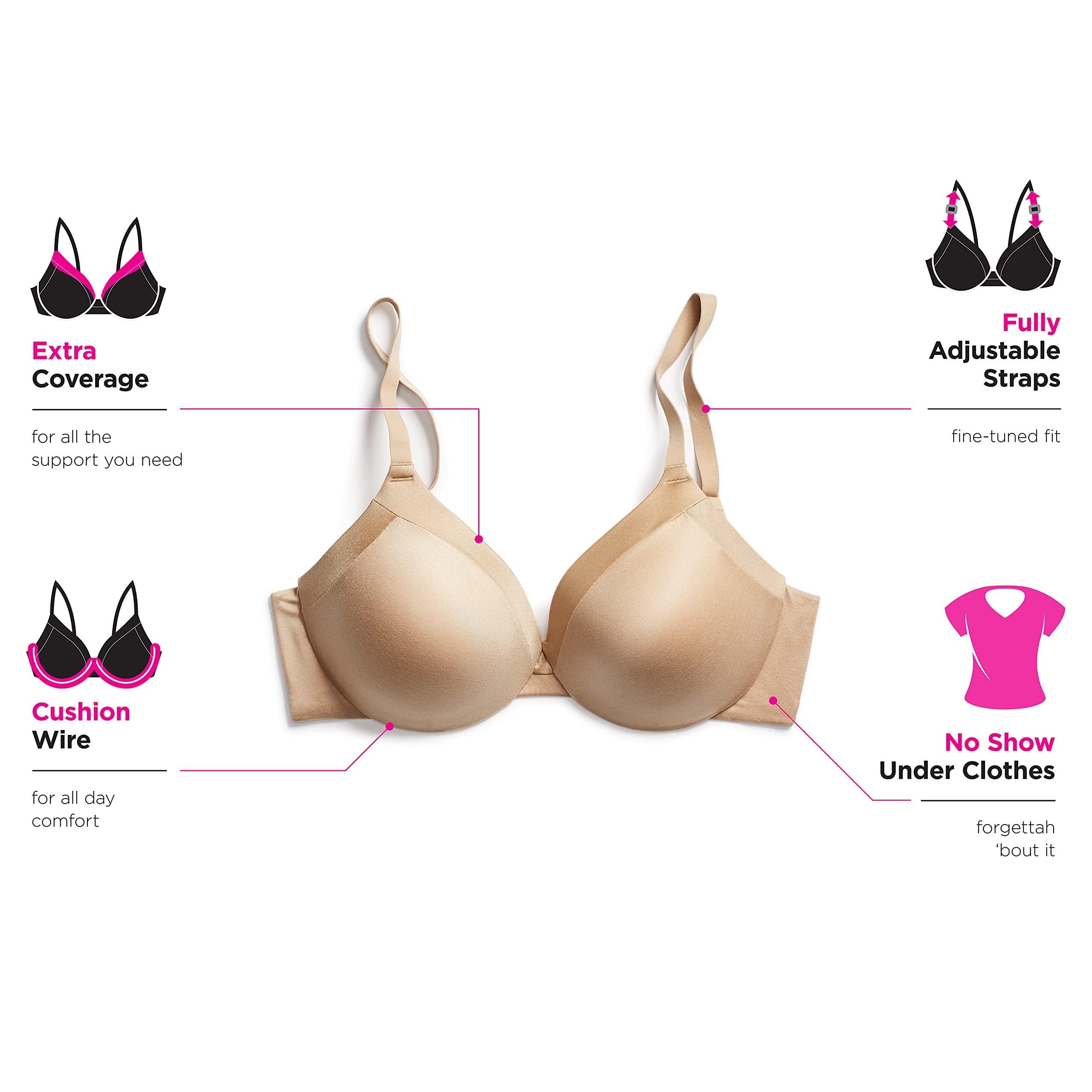 Maidenform womens Comfort Devotion Tailored Full Coverage T-shirt 09436 T Shirt Bra, Sandshell, 34B US