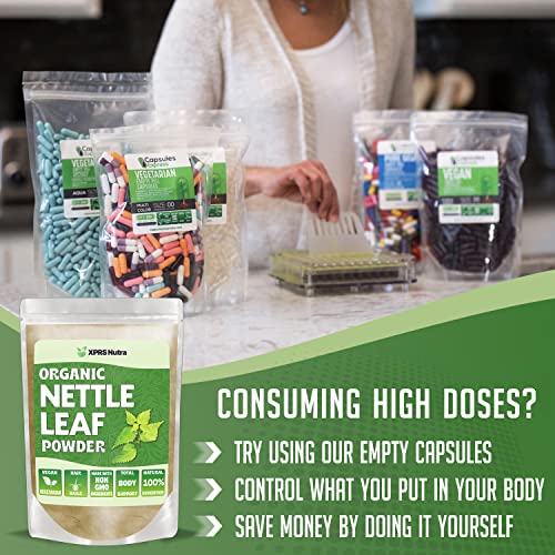 XPRS Nutra Organic Nettle Leaf Powder - Premium USDA Organic Stinging Nettle Powder for Hair and Nails - Vegan Friendly Energy Boosting Organic Stinging Nettle Leaf (4 oz)