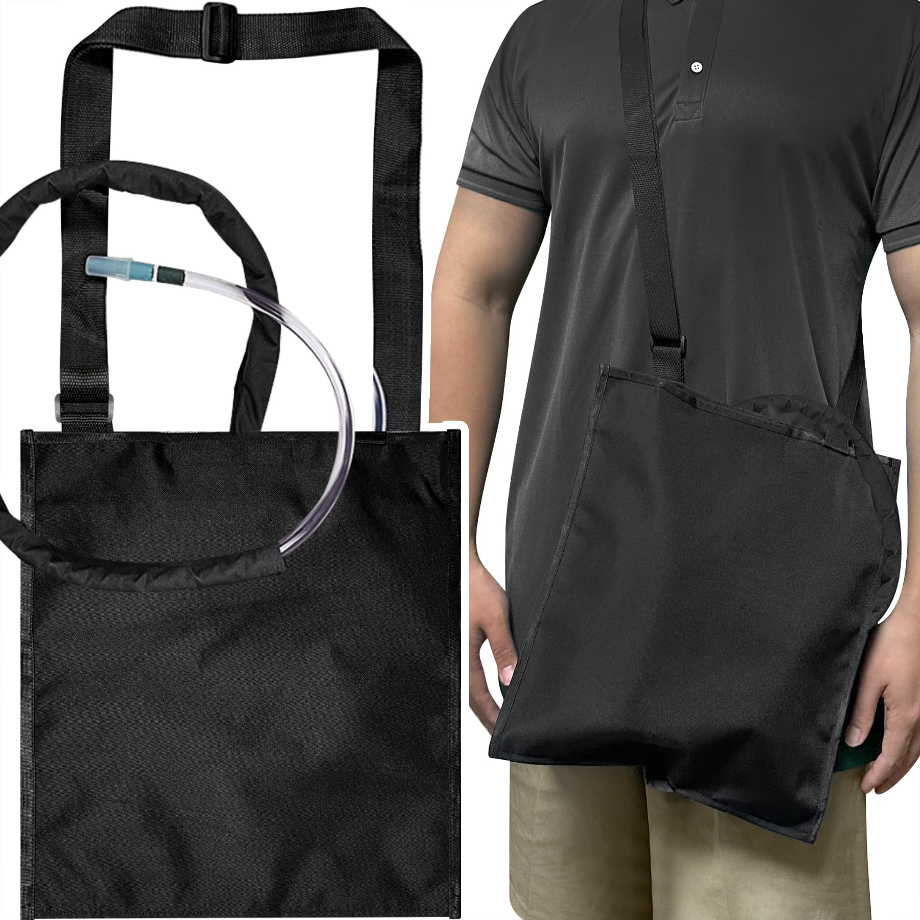 Urine Drain Bag Cover, Urostomy & Catheter Bag Holder, Travel Supplies Bag with Storage Pockets & Adjustable Strap, Leak Proof