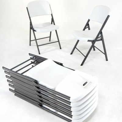 Lifetime Products Contoured Folding White Chair 2804