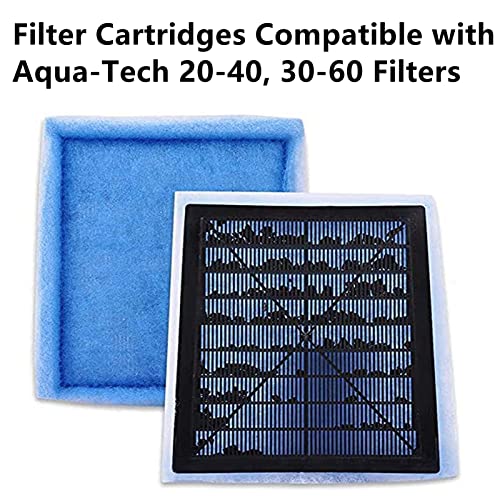 Yonice 4 Pcs Aquarium Filter Cartridge,Compatible for AquaTech 20-40/30-60 Power Filters,Replacement for AquaTech EZ-Change #3…