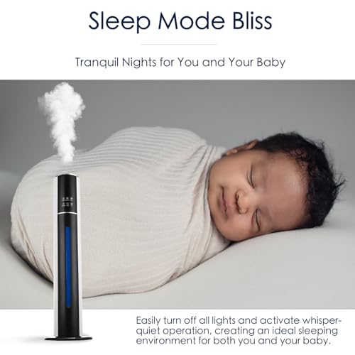KELOPA® 9L Ultrasonic Cool Mist Humidifier - Top Fill, Smart Humidity Control, Sleep Mode - for Home, Large Room, Bedroom, Office, Plants - Covers 600ft² and Above