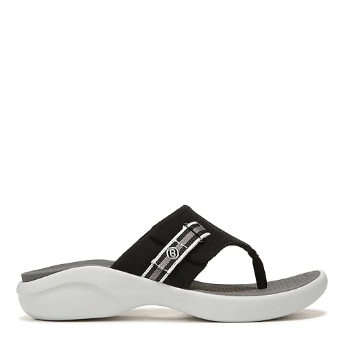 BZees Womens Camp Out Thong Sandal Black 7.5 M