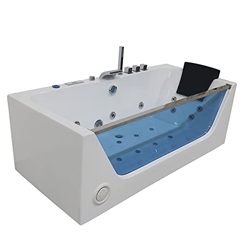 DECORAPORT 68 Inch 1 Person Whirlpool Air Bubble Infusion Hydro-massage Bathtub with Control Panel,Air jets with Light (D-DK-Q408)
