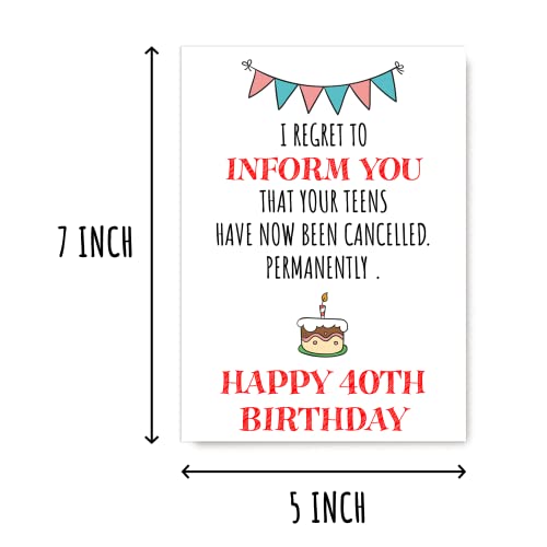 Funny 40Th Birthday Card - 40Th Birthday Card - For Son Daughter Sister Brother Nephew Niece Grandson