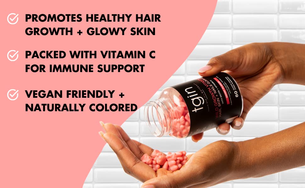 Thank God It's Natural tgin Wild Growth Vitamins Hair Skin + Nails Gummies Duo Box - 120 Count - Repair - Restore - Hair Growth
