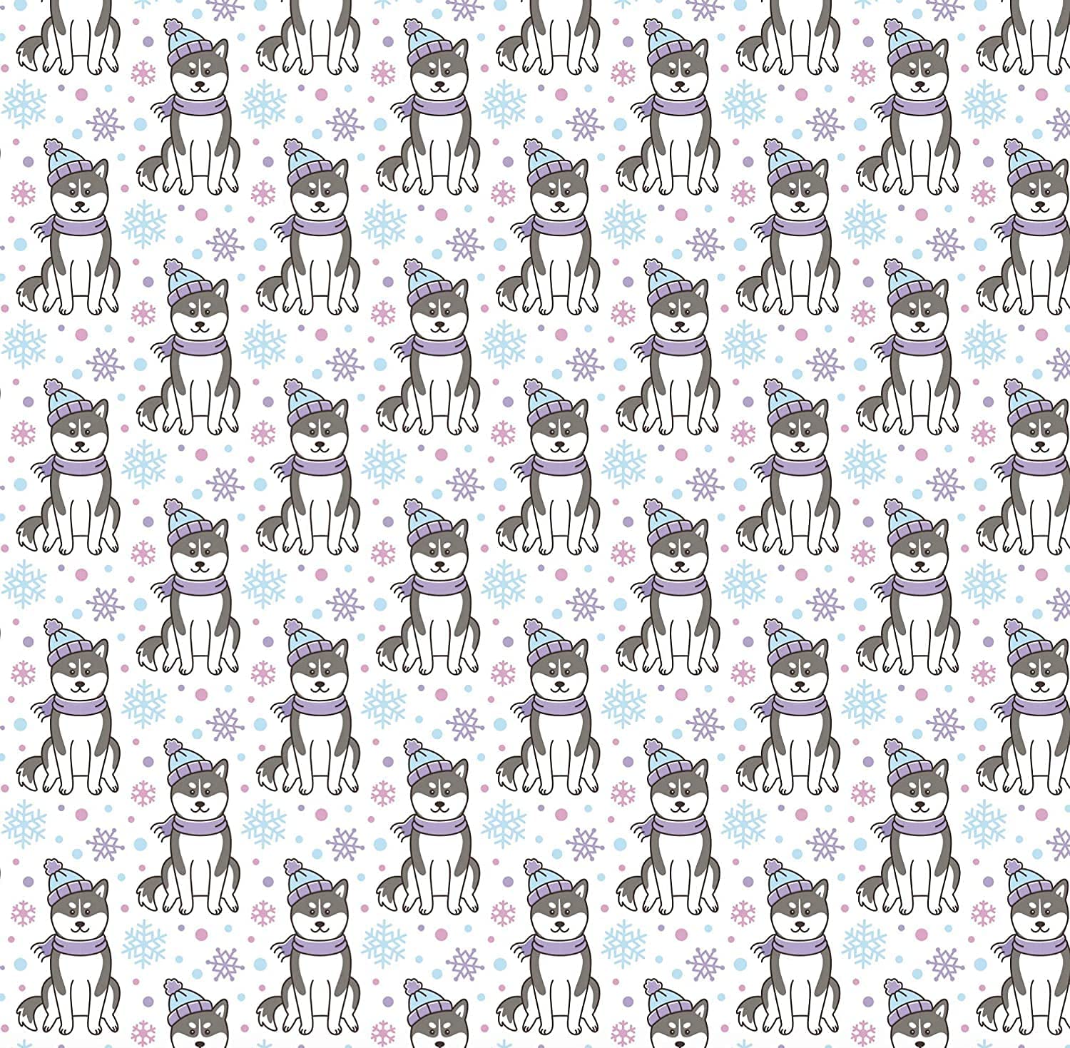 Stesha Party Winter Husky Puppy Dog Gift Wrap Present Wrapping Paper 30 x 20 Inch (3 Sheets)