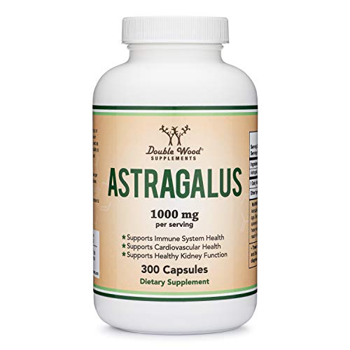 Astragalus Root Capsules - 1,000mg Per Serving (300 Capsules, Bulk Supply) High in Polysaccharides, Manufactured and Tested in The USA for Healthy Aging, Overall, and Immune Support by Double Wood