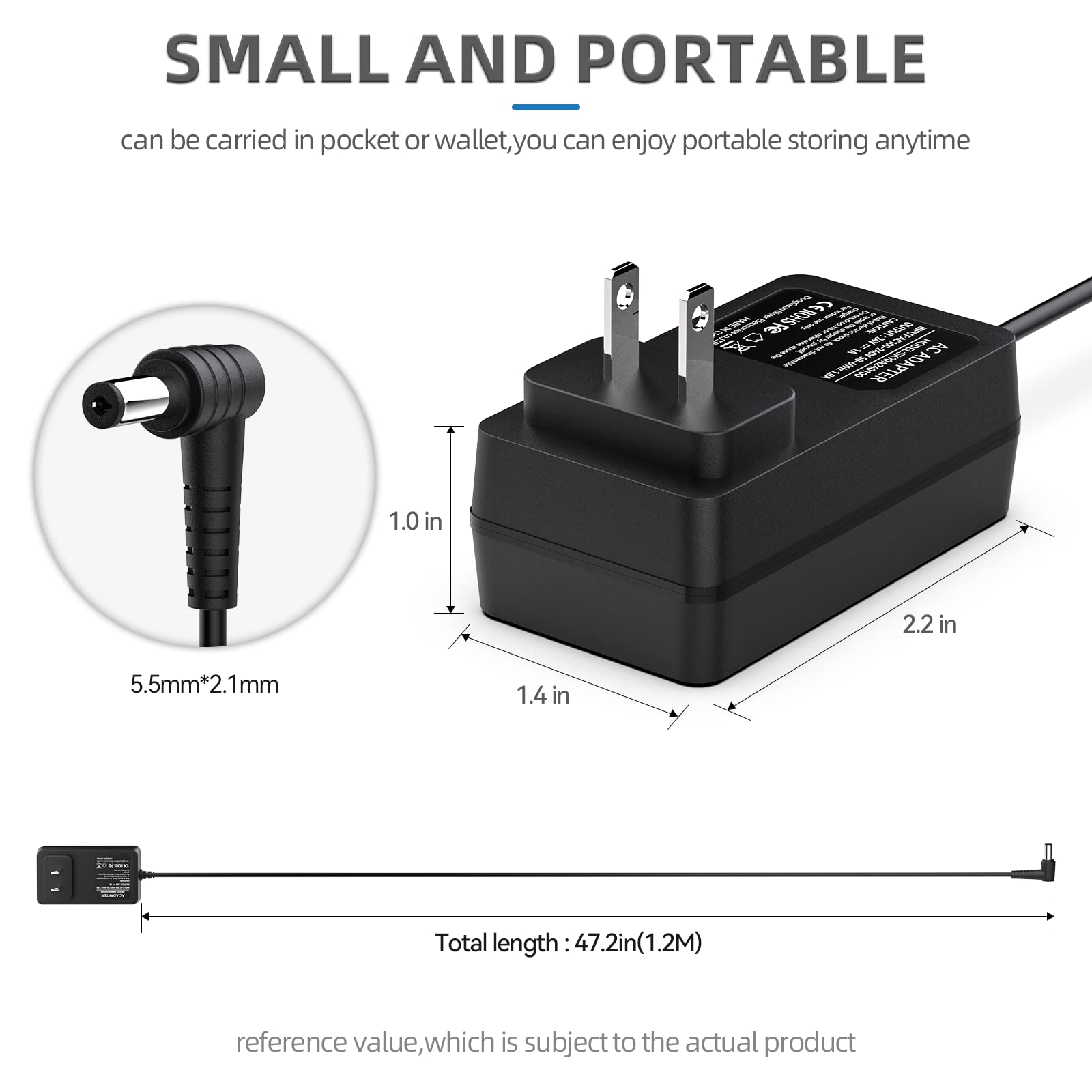 24V Power Adapter fit for Cordless Essential Oil Diffuser Aromatherapy,Young Living,Aroma 360,Humidifier,VicTsing,OliveTech,Wireless Diffuser Power Supply Cord