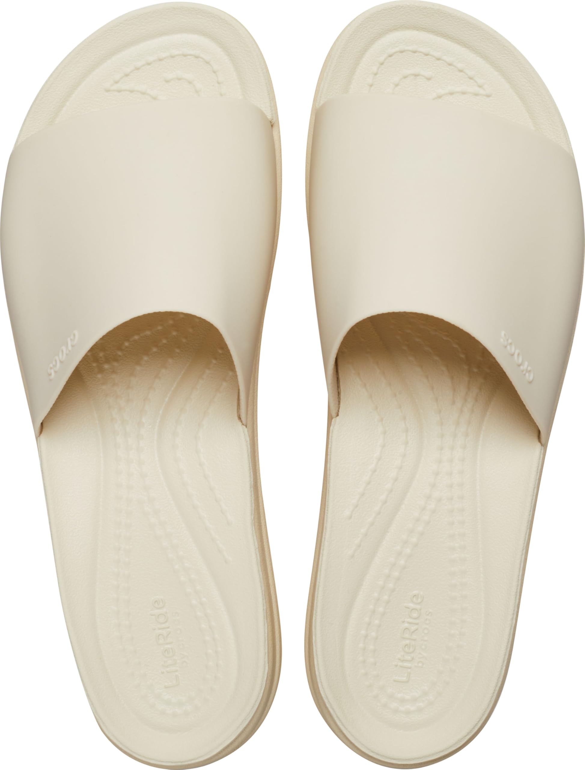 Crocs Women's Brooklyn Platform Slides Sandal, Bone, Numeric_10