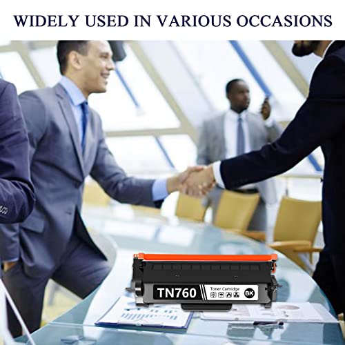MOLIMER TN760 Toner Compatible TN-760 Toner Cartridge Replacement for Brother TN 760 DCP-L2550DW MFC-L2750DW MFC-L2750DWXL HL-L2350DW HL-L2395DW Printer Toner High Yield (2 Pack, Black)