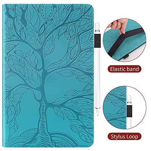 Case for Samsung Galaxy Tab A8 10.5'' 2022 Case SM-X200/X205 PU Leather Cover Lightweight Flip Stand Shell with Elastic Band & Card Holder for Galaxy Tab A8 10.5 inch Tablet,Turquoise