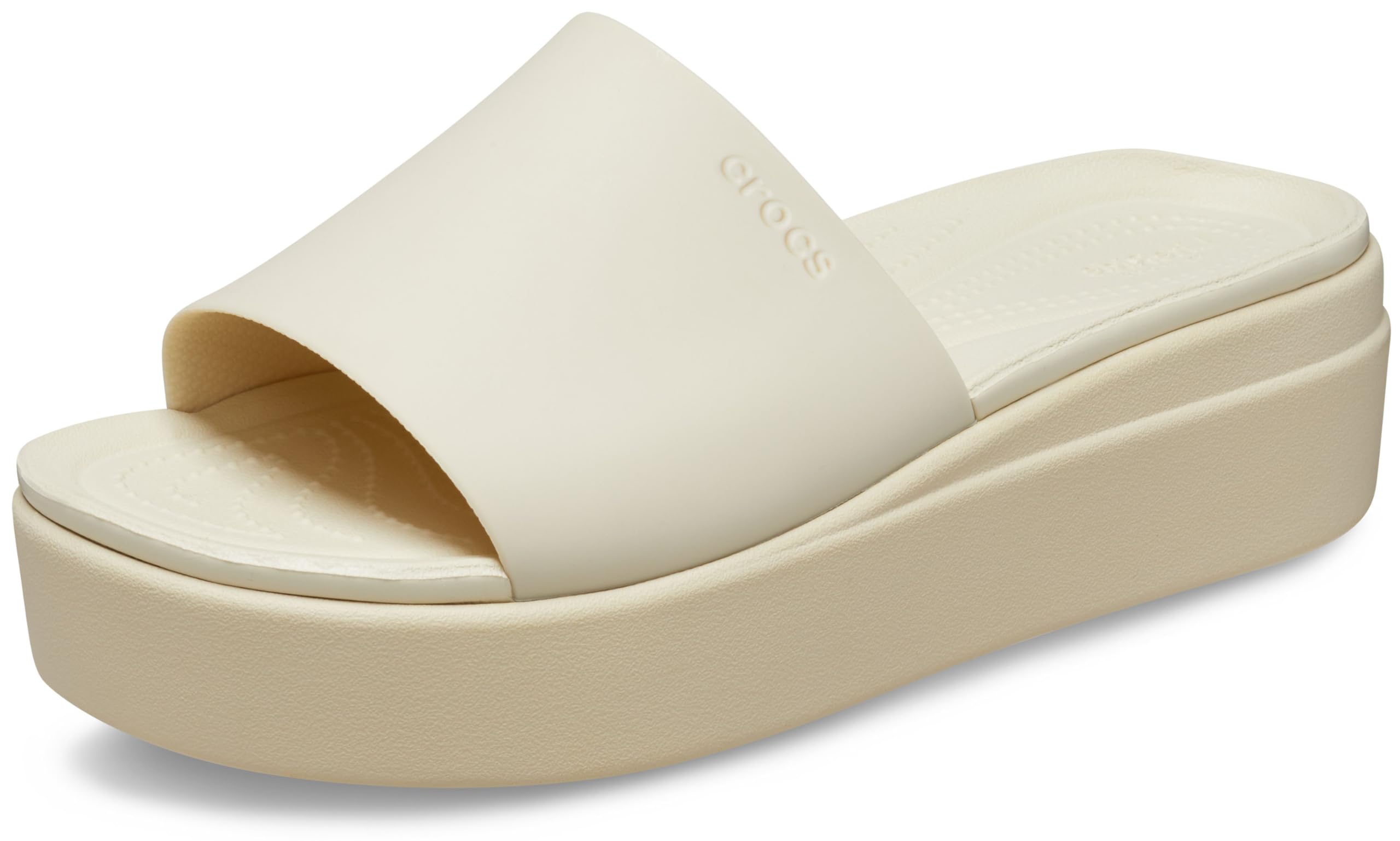 Crocs Women's Brooklyn Platform Slides Sandal, Bone, Numeric_10