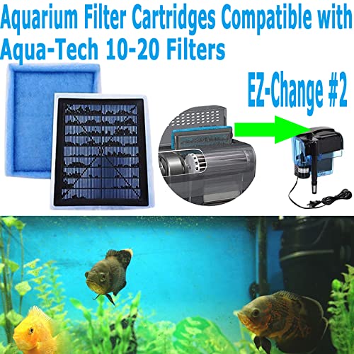 exrepar 10 Pcs Aquarium Filter Cartridges Compatible with Aqua-Tech 10-20 Power Filters,Replacement for EZ-Change No.2