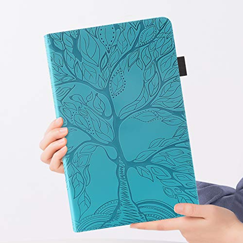 Case for Samsung Galaxy Tab A8 10.5'' 2022 Case SM-X200/X205 PU Leather Cover Lightweight Flip Stand Shell with Elastic Band & Card Holder for Galaxy Tab A8 10.5 inch Tablet,Turquoise