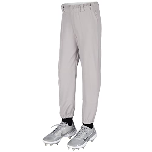 CHAMPRO boys Straight Performance Youth Pull Up Baseball Pant with Belt Loops, Gray, Large US