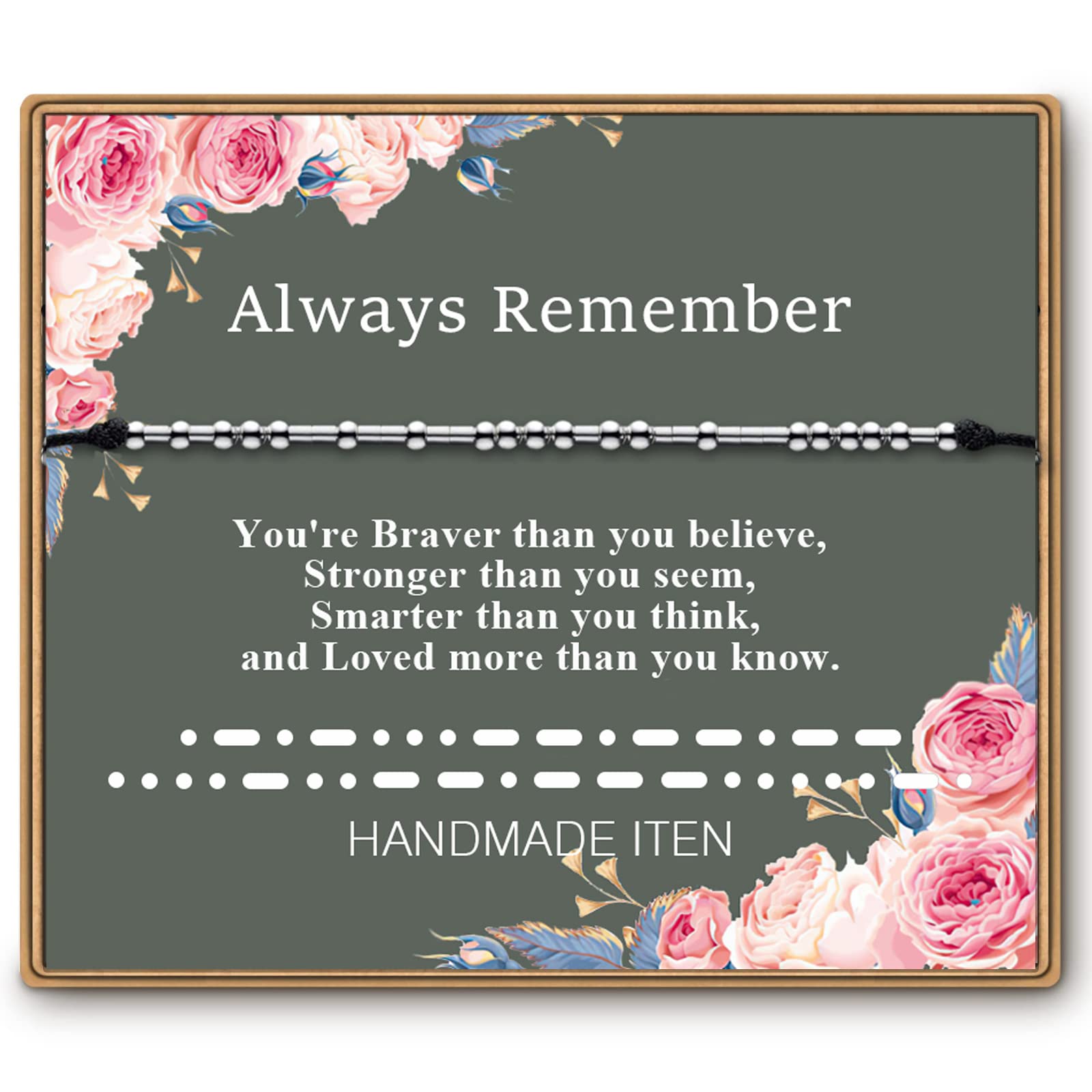 ASELFAD Always Remember Morse Code Bracelet Gifts for Women Inspirational Birthday 2024 Graduation Gifts for Her Women Daughter