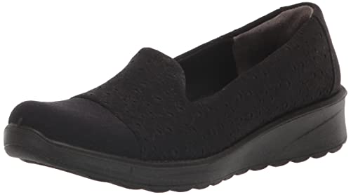 BZees Womens Galaxy Slip-On Black Eyelet 6 M