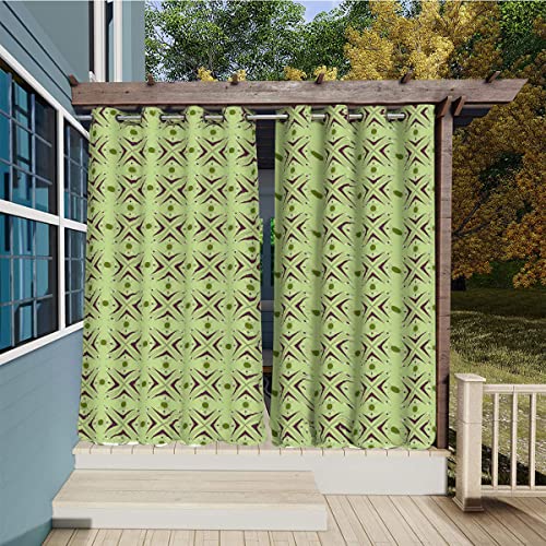 LANQiAO Outdoor Patio Curtains, Atomic Boomerang Outdoor Curtain for Balcony Hermal Insulated Water Repellent Drape for Balcony W120 x L108