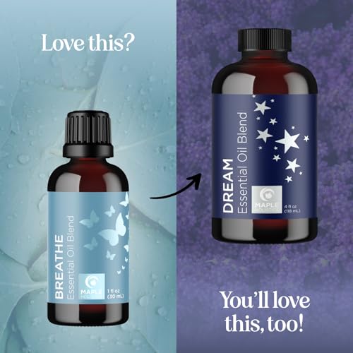 Breathe Essential Oil for Diffuser - Invigorating and Refreshing Breathe Essential Oil Blend with Eucalyptus Peppermint Tea Tree and Mint for Diffusers for Home and Shower Aromatherapy (1 Fl Oz)