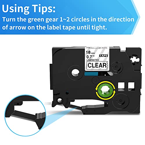 Fimax Tz Tape 18mm Replacement for Brother P-Touch Label Maker TZ TZe141 TZe-141 18mm 0.7 Laminated Clear Tapes for Ptouch PTD400 PTD600 PT2030 PT1880 PT1890 PTP700 Label Maker, Black on Clear, 5-Pack