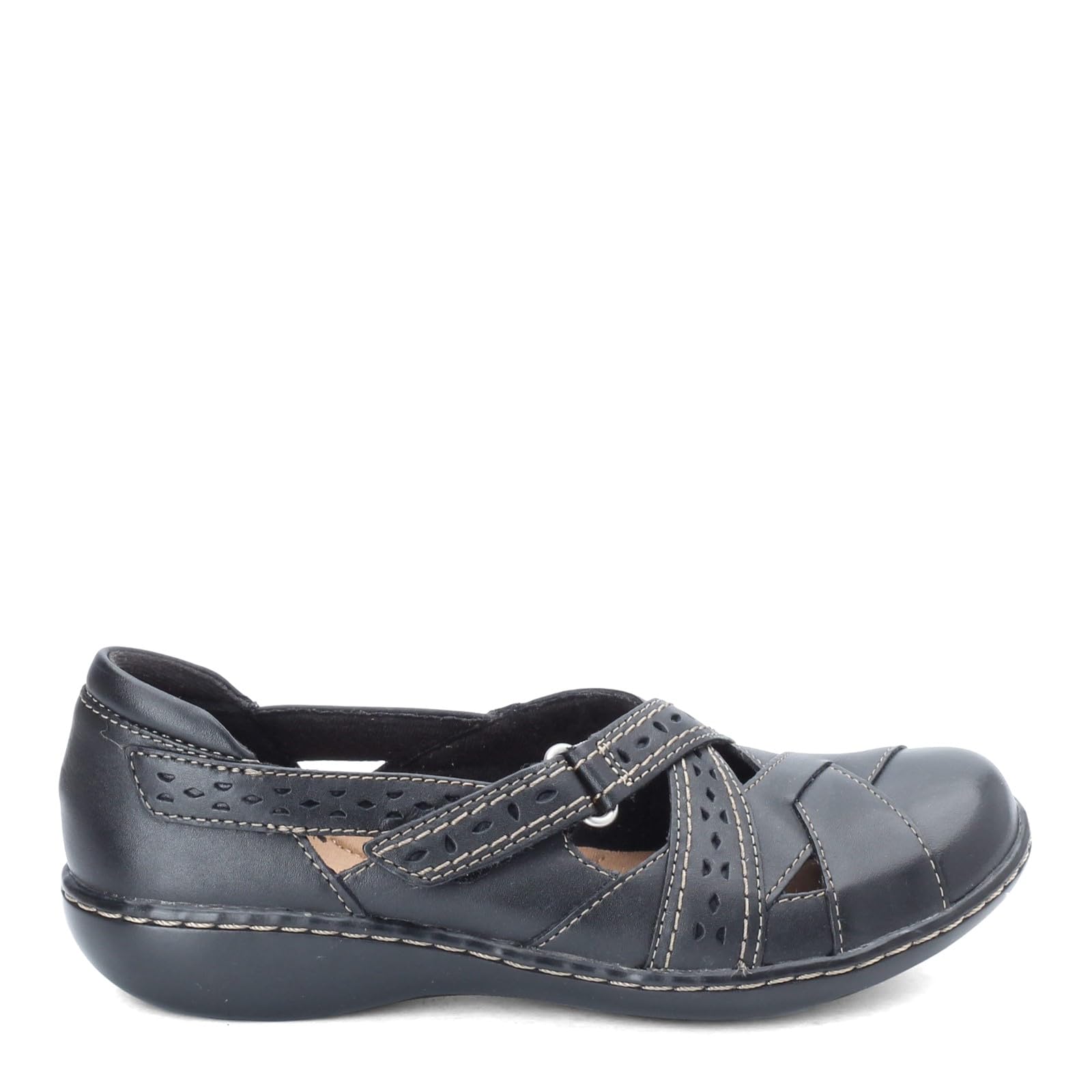 Clarks Women's Ashland Spin Q Slip-On Loafer, Black, 5