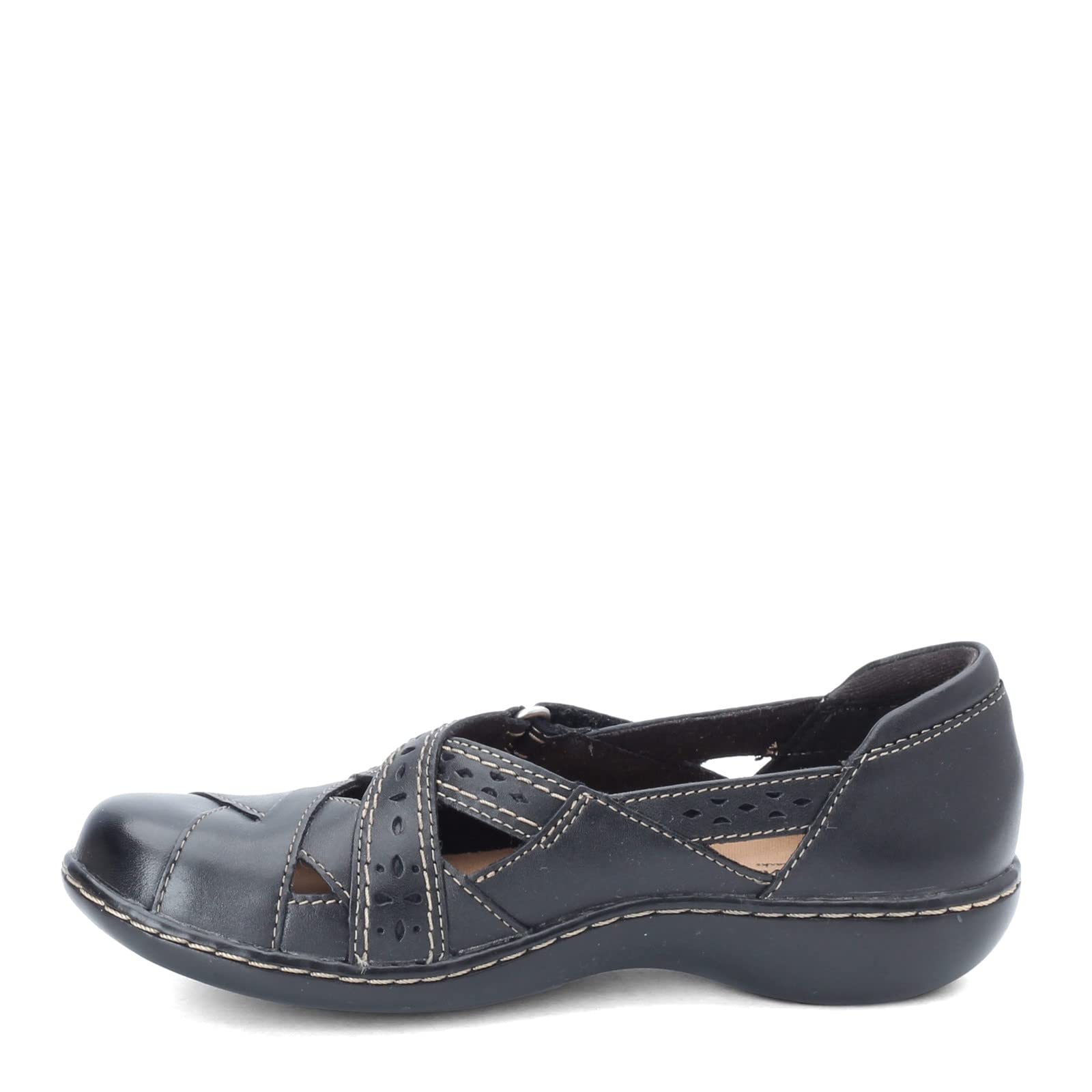 Clarks Women's Ashland Spin Q Slip-On Loafer, Black, 5