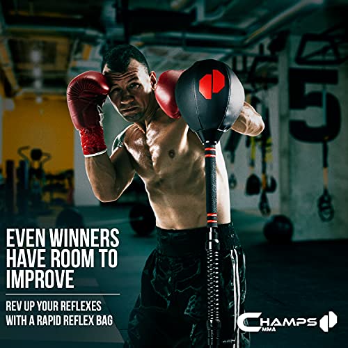 Cobra Reflex Bag – Advanced Reflex Punching Bag with Ultra-Fast Bounceback to Increase Speed, Reflexes, and Stamina – Adjustable-Height Boxing Bag with Stand and Secure Suction Cups