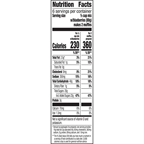 Betty Crocker Wild Blueberry Muffin and Quick Bread Mix, 16.9 oz
