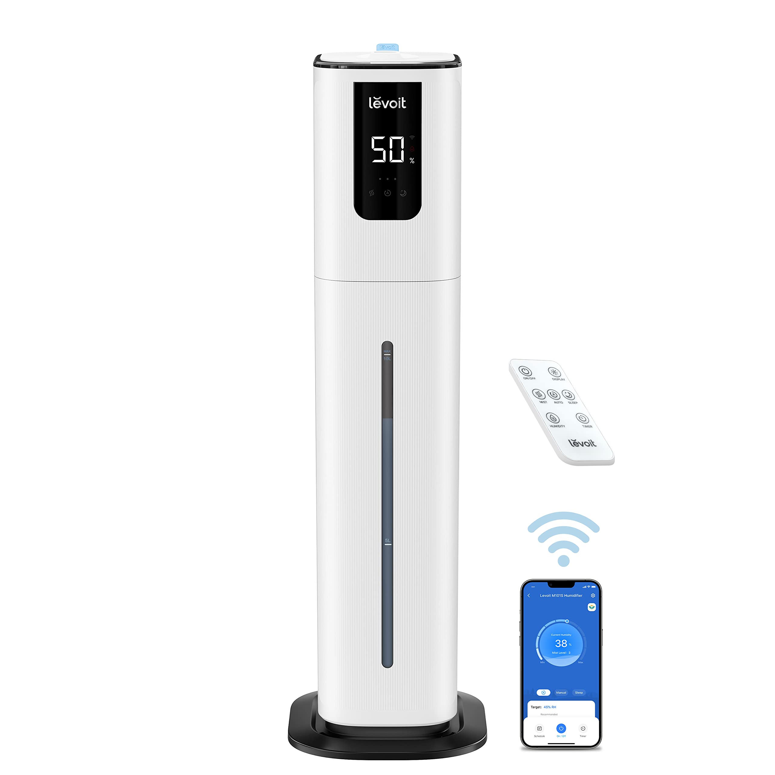 LEVOIT OasisMist 1000S (10L) Smart Humidifier Bundle with Warm & Cool Mist Humidifier for Bedroom and Home